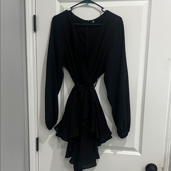 Amazon | Dresses | Amazon Black Long Sleeve Wrap Dress | Poshmark